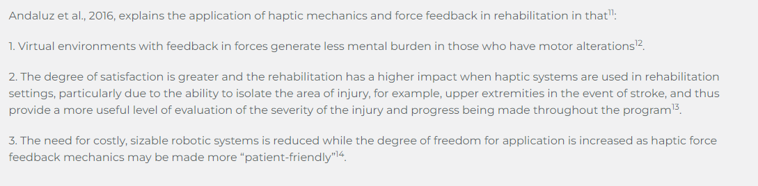 Rehabilitation and Force Feedback